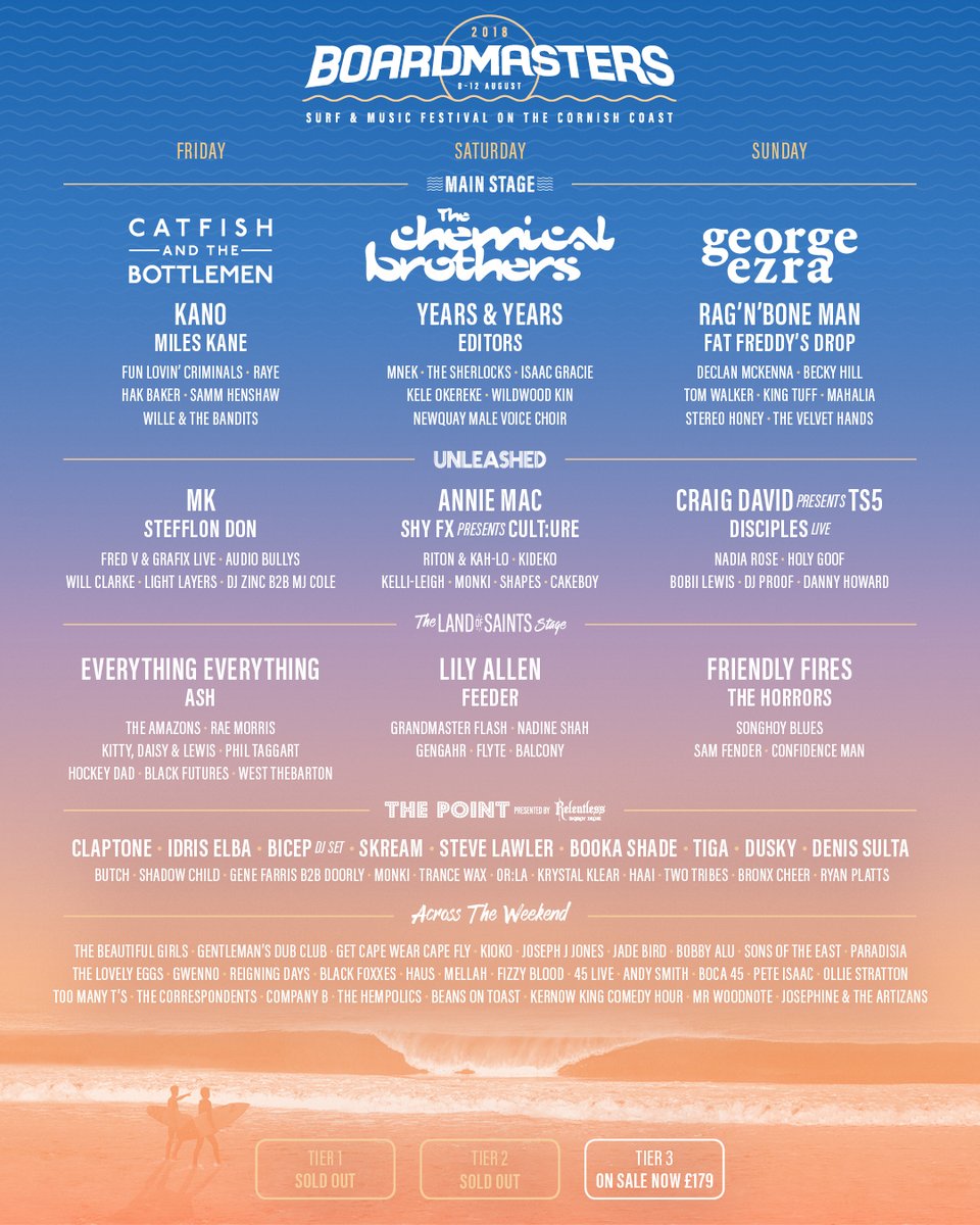 Boardmasters Line Up