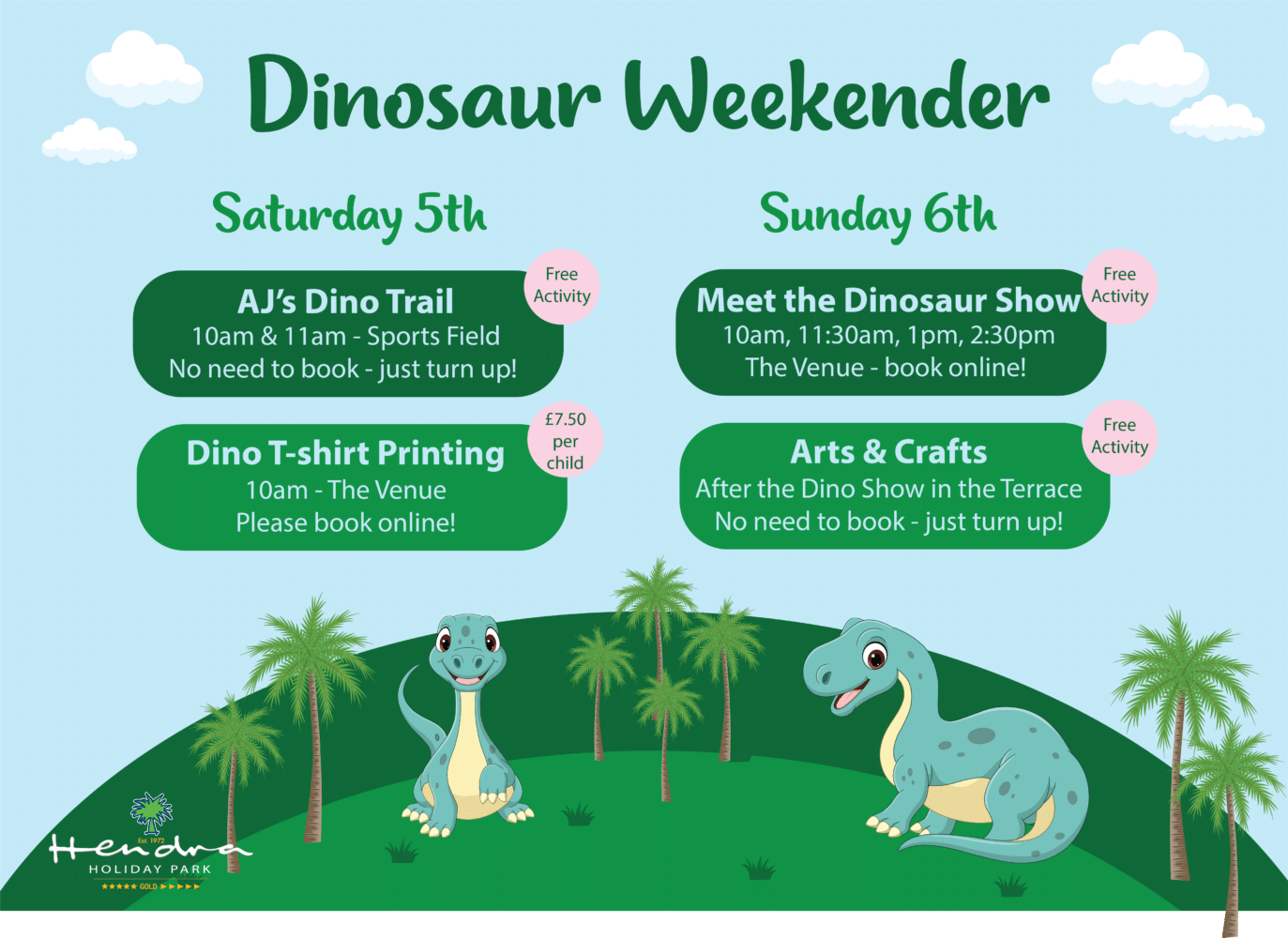 Dinosaur Weekender! - Hendra Holiday Park